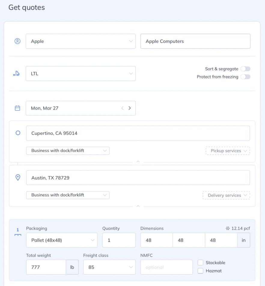 Pallet Shipping. Quotes & Rates. PalletsShipping.com
